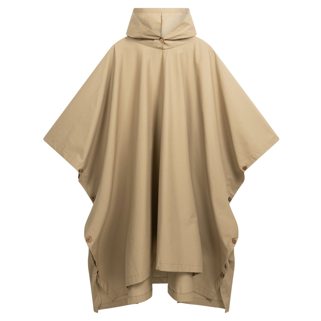 Long Hooded Rain Cape in Tan – Carrier Company