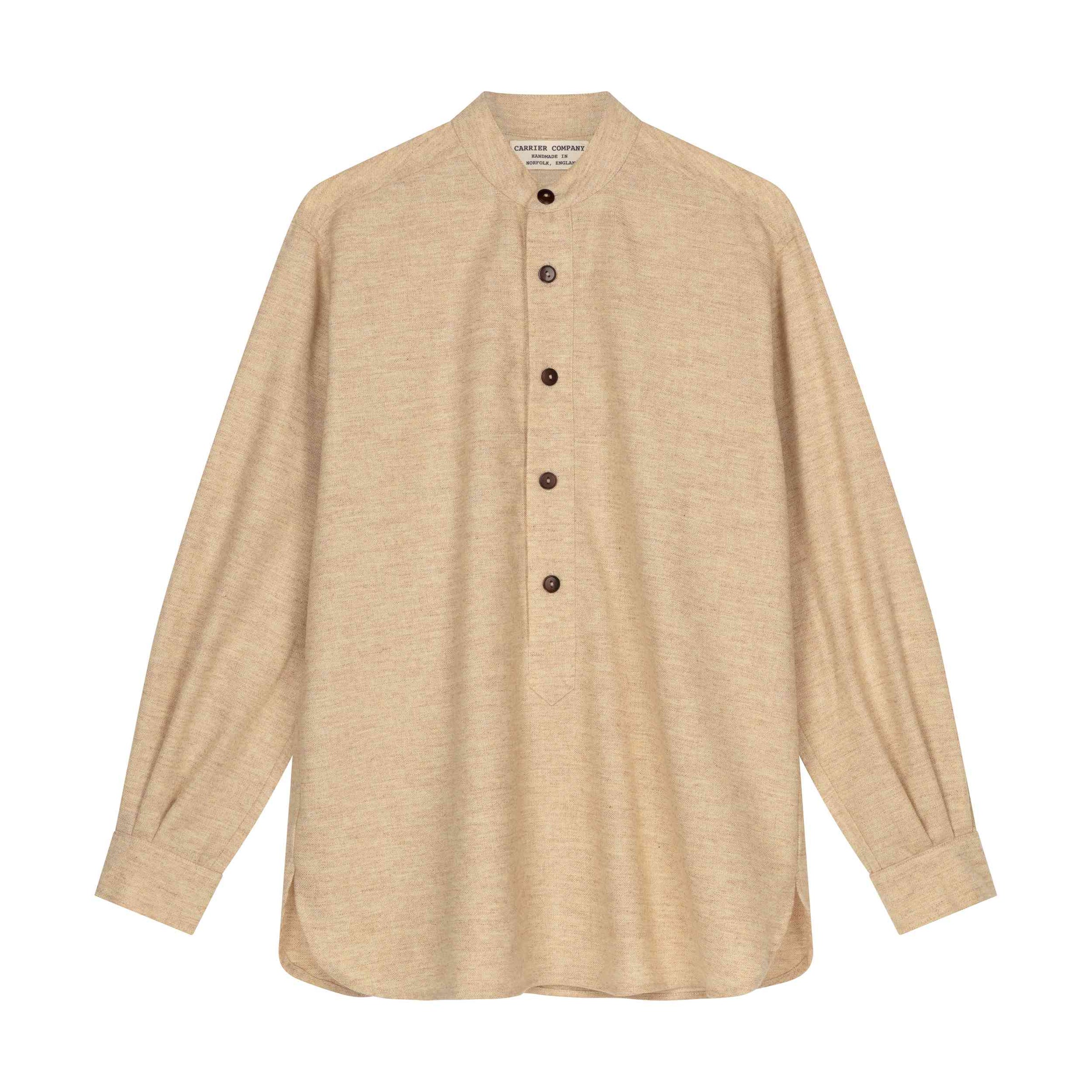 Woolen Shirt | Wool Workshirt | Wool Overshirt | Collarless Shirt ...